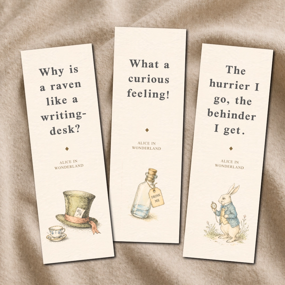 Alice in Wonderland Curious Bookmarks - Bookish Troves